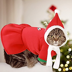 Dog Christmas Costume Dog Dresses Dog Lace Velvet Hats Pet Cosplay Costumes Cat Christmas Holiday Outfit Green Red Pet Fall Winter Clothes Coats Snowman Pet Costumes for Small Medium Dogs Cats (M)