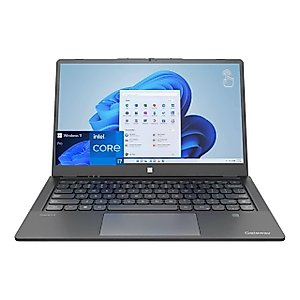 Gateway Ultra Slim Notebook, 14.1'' Touchscreen IPS FHD, 12th Gen Intel Core i7-1255U Quad-Core, 8GB RAM, 512GB SSD, Fingerprint Scanner, Webcam, WiFi 6, USB-C, HDMI, Win11 pro, Black (GWTC)