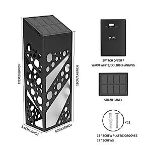 Anordsem Solar Fence Lights, 6 Pack Outdoor Waterproof Solar Wall Lights Solar Deck Lights for Fence, Deck, Step, Patio, Yard, Pathway and Garden