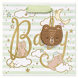 Papyrus 8.5" Medium Gift Bag (Celestial Baby Bears) for Baby Showers and All Occasions (1 Bag)