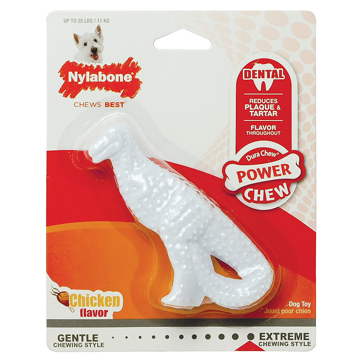 Nylabone Dental Dinosaur Power Chew Durable Dog Toy Small - Up to 25 lbs.