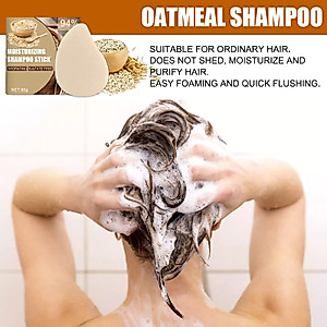 lunhaifi Hairthentic Invigorating Oat & Rice Shampoo Bar,Moisturizing Shampoo Stick,Fermented Rice Water Shampoo Bar,Rice Shampoo Bars for Hair Growth,Anti Hair Loss Rice Water Shampoo Bar (3Pcs)