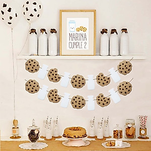 YLooDasy Cookies Milk Birthday Party Garland Cookie and Monster Happy Birthday Banner for Kids