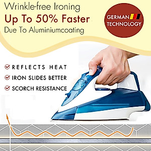 arteneur Ironing Board Cover and Pad 15x54 - Made in Germany Iron Board Cover with Heat Reflective Aluminum Coating and Padding- Heavy Duty Iron Board Cotton Cover with Elastic Drawstring Stretch Fit