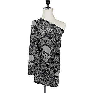 Nursing Cover Breastfeeding Scarf Skull Pattern- Baby Car Seat Covers, Stroller Cover, Carseat Canopy (m)