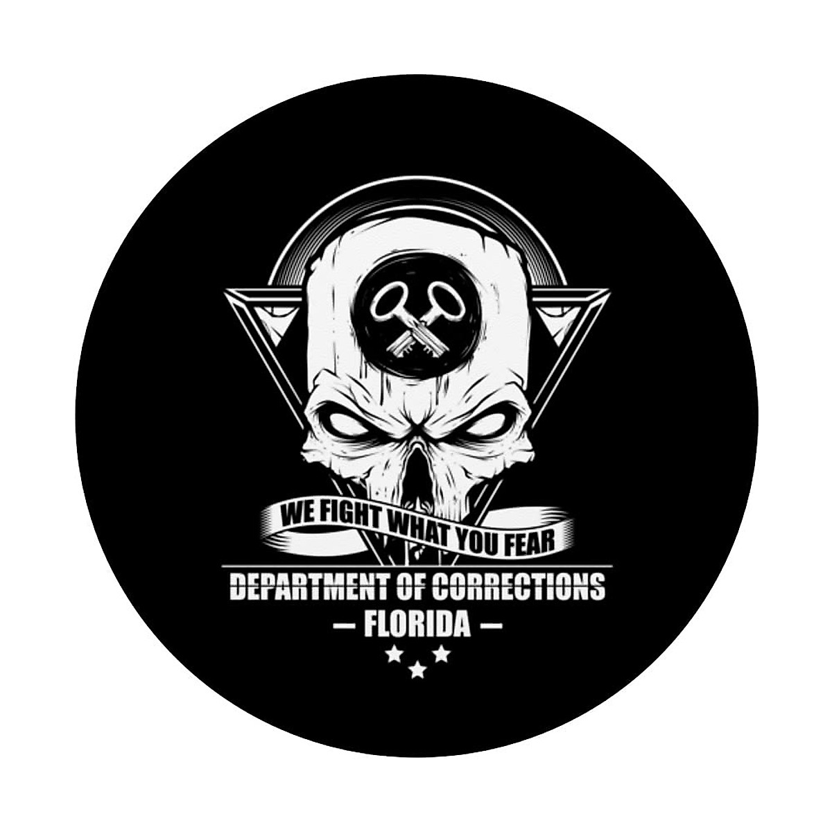 Florida Department Of Corrections Officer Skull Prison PopSockets Swappable PopGrip