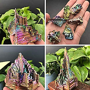 Wixine 1Pcs Rainbow Titanium Bismuth Specimen Mineral Gemstone Crystal Mineral Rock