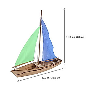 Gadpiparty 1Set DIY Wooden Sailboat Model Kits, Wood Boat Craft Model Boat Building Activities Woodcrafts Education Puzzle Toy for Kids Party Favors