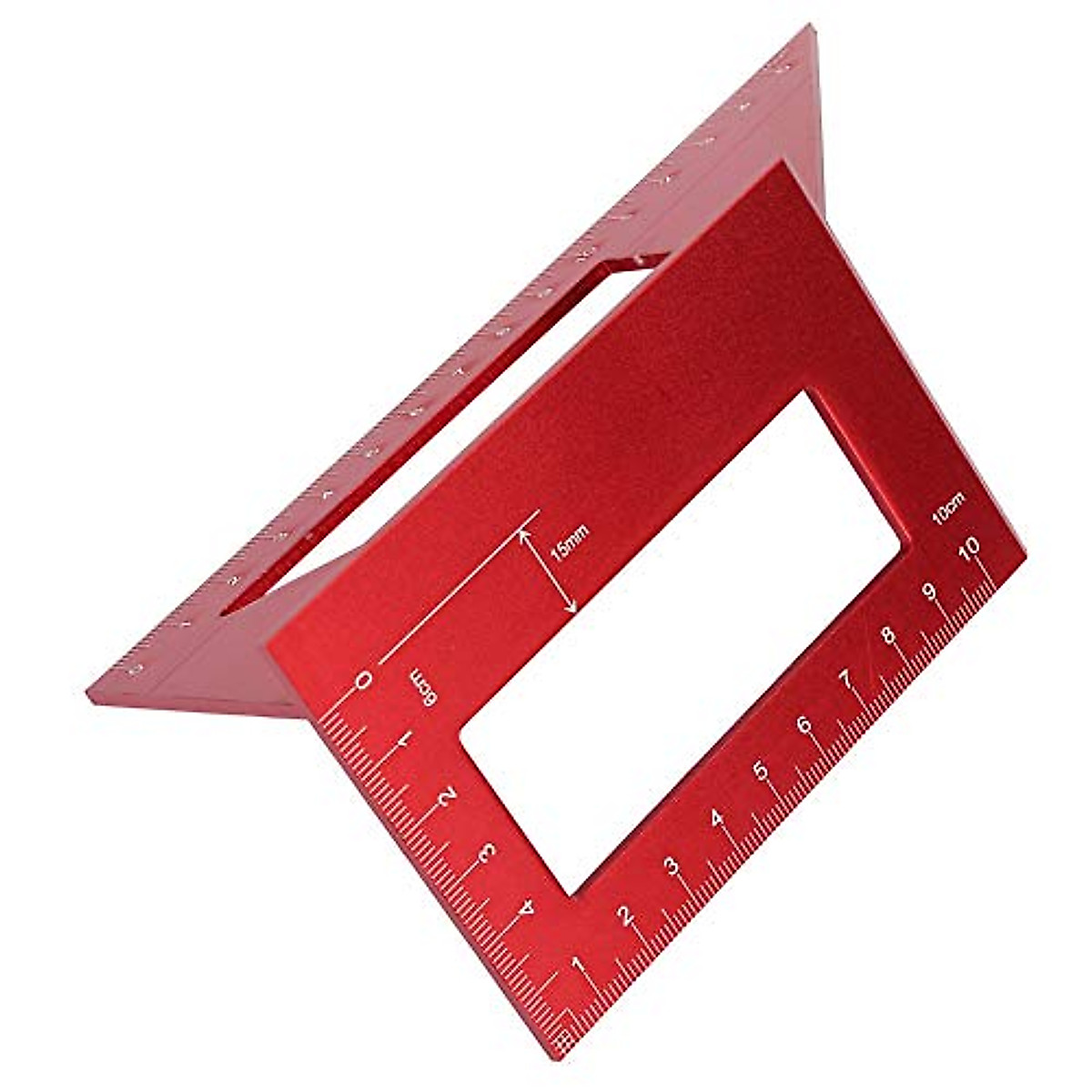 45/90 Degree Layout Miter Gauge, Aluminum Alloy Saddle Layout Square Gauge Saddle Square Woodworking Tool for Woodworking Industrial Carpenter(Red)