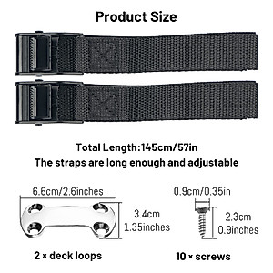 Omoojee Cooler Tie Down Kit, Fixed Straps for YETI and for RTIC Coolers to Boat, Deck, Truck Bed, Prevent Sliding