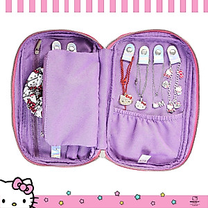 Sanrio Hello Kitty Nylon Jewelry Holder Organizer with Zip Closure - Officially Licensed Hello Kitty Jewelry Travel Organizer