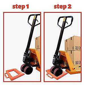 ROBLOCK Pallet Jack Chock Heavy Duty Wheel Chock, Pallet Jack Stopper for Truck 14.2" Length x 11.2" Width x 2" Height (1 Pack, Orange)