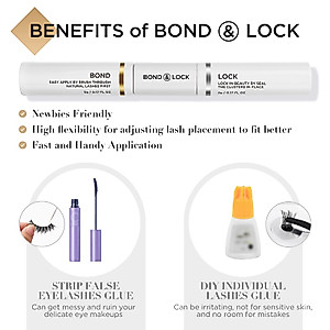 LASHVIEW Lash Bond and Seal, Cluster Lash Glue Strong Gentle Comfortable Lash Adhesive for All Day Wear Latex-Free Suitable for Sensitive Eyes Eyelashes Glue Waterproof