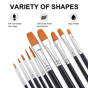 GOTIDEAL Acrylic Paint Set with 10 Brushes, 18 Colors(59ml, 2 oz) Art Craft Paint Non Toxic, Perfect for Hobby Painters, Artist, Adults, Ideal for Canvas Wood Ceramic Paint Supplies