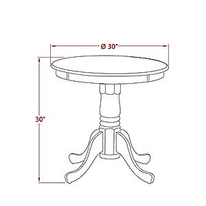 East West Furniture EMT-OLW-TP Dining Table