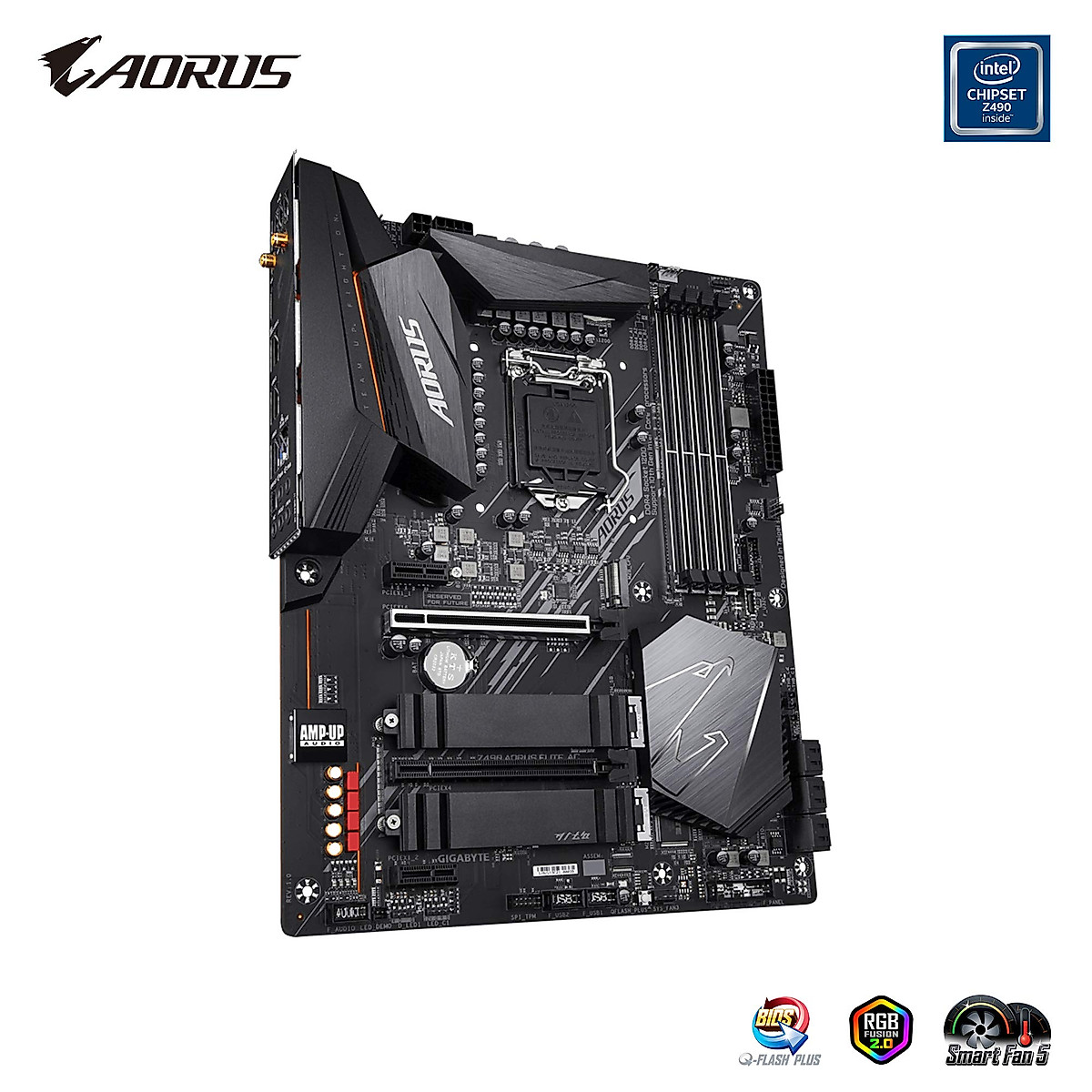 GIGABYTE Z490 AORUS Elite AC (Intel LGA1200/Z490/ATX/2xM.2 Thermal Guard/Realtek ALC1200/SATA 6Gb/s/USB 3.2 Gen 2/Intel 802.11ac/2.5 GbE LAN/RGB Fusion/Gaming Motherboard)