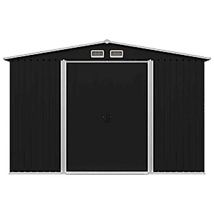 Garden Storage Shed Anthracite Steel Outdoor Garage Building House