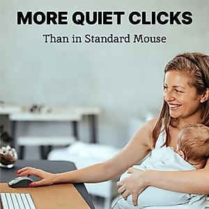 SHHHMOUSE Silent Mouse Wireless – Computer Mouse Wireless, Mouse for Laptop, Mouse USB, Mouse for Chromebook, Mouse Cordless, Mouse Inalambrico, PC Mouse, Computer Mice, Quiet Mouse