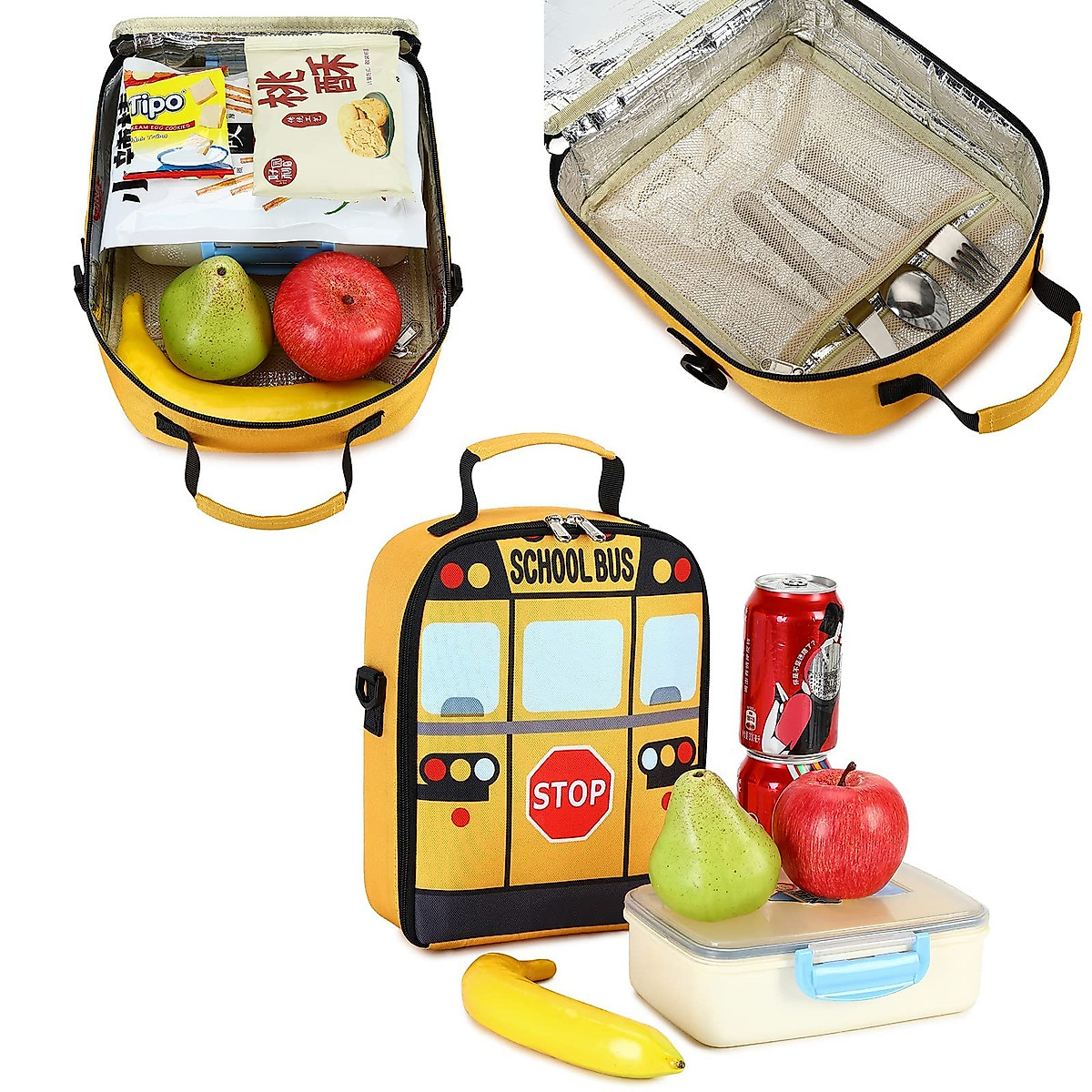 Toddler Backpack Boy Girls Preschool School Bus Bookbag Kindergarten 3D Daycare Bags Lunch Box