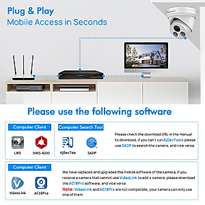 PANOEAGLE 5MP PoE IP Full Color Camera with Human&Vehicle Detection, 2.8mm Fixed Lens, 98ft Color Night Vision F1.0,24 Hours Full Time Color,Build-in Mic, WDR，IP67 Outdoor, 5MP@30fps