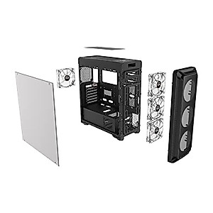 Zalman i3 Edge ATX Mid Tower Computer Case Gaming PC Case, Includes 4X 120mm White LED Fans, Acrylic Side Window, High Airflow Mesh Panel, USB 3.0,Black