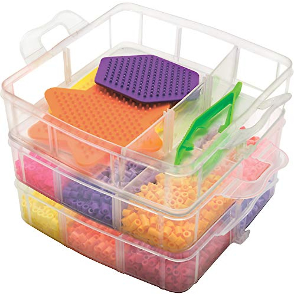 Perler Bead Large Organizer Stackable Storage Container Bead Trays, 3pc.