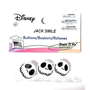 Disney's Nightmare Before Christmas Jack Skellington Buttons by Dress It Up Buttons and Embellishments - 3 Pieces - Jack Smile
