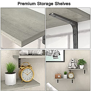 MDLUFFY Floating Shelves Set of 2 Home Decor Wall Mounted Rustic Retro Storage Shelf Rack for Office Bedroom Living Room