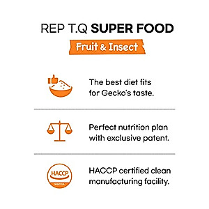 REPTQ Super Food (Fruit & Insect) - Protein, Lactic Acid, Vitamin D3 - Natural Crested Gecko Food - Omnivore Food Mix for Pet Reptiles & Bearded Dragons