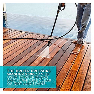 BRIZER X100 - Compact Electric Pressure Washer 1600 PSI/1.6 GPM Power Washer with Spray Gun- 25ft High Pressure Hose and Reel – Light Weight and Portable