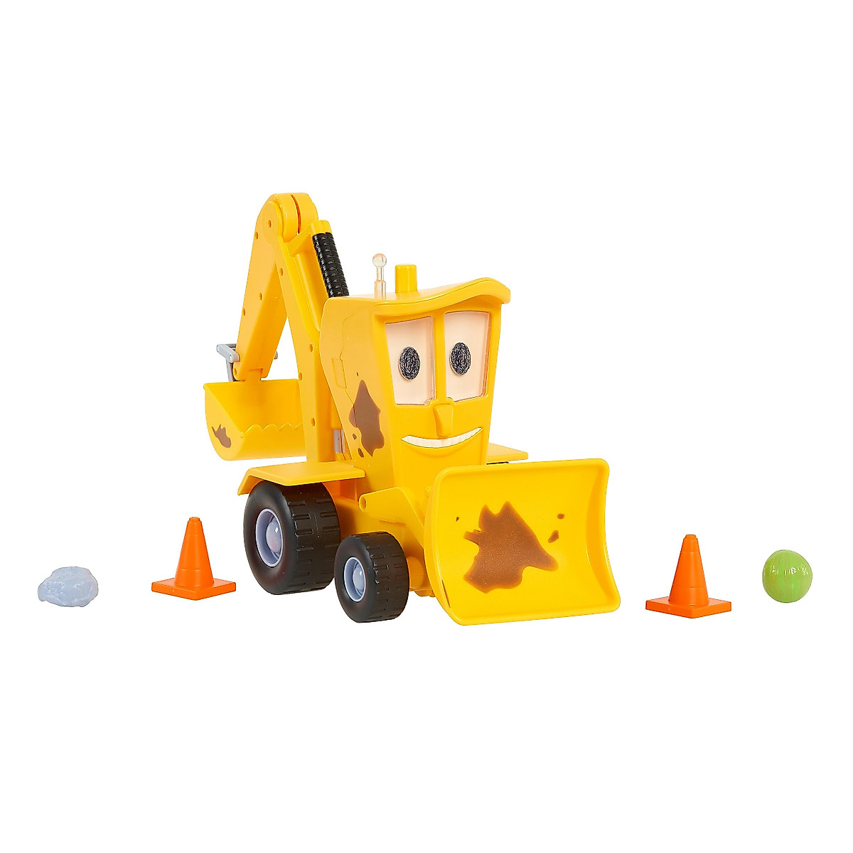 Stinky & Dirty Show, Backhoe Loader 11.5-inch Deluxe Vehicle with Accessories, Pretend Play