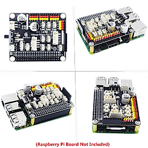 Adeept Raspberry Pi Robot HAT Kit, Smart Robot Car Driver, Robot Expansion Board Support Raspberry Pi 4 Model B 3B+ 3B 2B B+, L298P DC Motor Drive, PCA9685 16 Channel 12-Bit PWM Servo Motor Driver