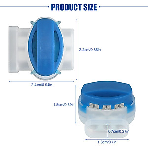 Electrical IDC 314-BOX Pigtail 3 Wire Connectors, EEEkit Self-Stripping Moisture-Resistant Pigtail Connectors for 22-14 AWG Cables, Robotic Lawn Mowers, Irrigation Applications, 50 Pack
