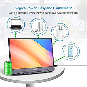 G-STORY 15.6 Inch Portable Touchscreen Monitor Ultrathin FHD 1080P IPS Portable Gaming Monitor for Laptop PC Mac Phone PS4 PS5 XB Series Direct-Connected HDR FreeSync USB C VESA Mount