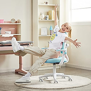 DIOSHOME Upgraded Kids' Desk Chairs, Height and Depth Adjustable Kids Computer Chair, Cute Children's Study Chair, Blue