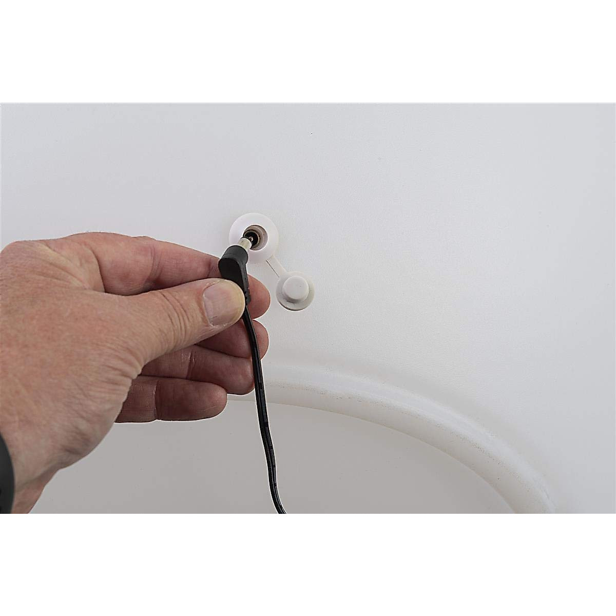 Displays2go LED Teardrop Light, 16-Color Glow, 10-Hour Rechargeable Battery Life — White (FDLEDTDRPM)