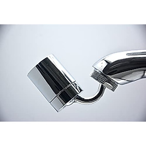Wanhai Faucet Extender,720 Degree Swivel Sink Faucet Aerator, Large Rotate Angle Dual Function Suitable for Kitchens Bathroom Balconies,faucet sprayer attachment Facewash Eyewash, Chrome