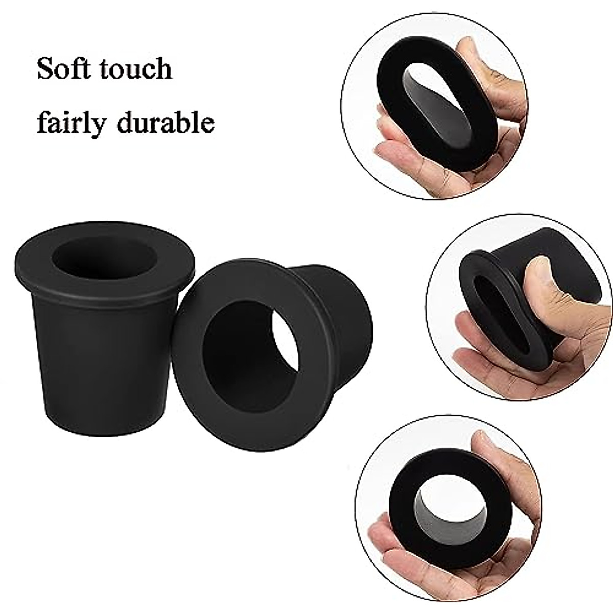 Yhjxly 2Pcs Patio Table Umbrella Hole Ring Umbrella Stabilizer Patio Umbrella Cones Wedge Plug for 2 to 2.5 Inch Patio Table Hole or 1.5 Inch Pool Umbrella Adapter - Black
