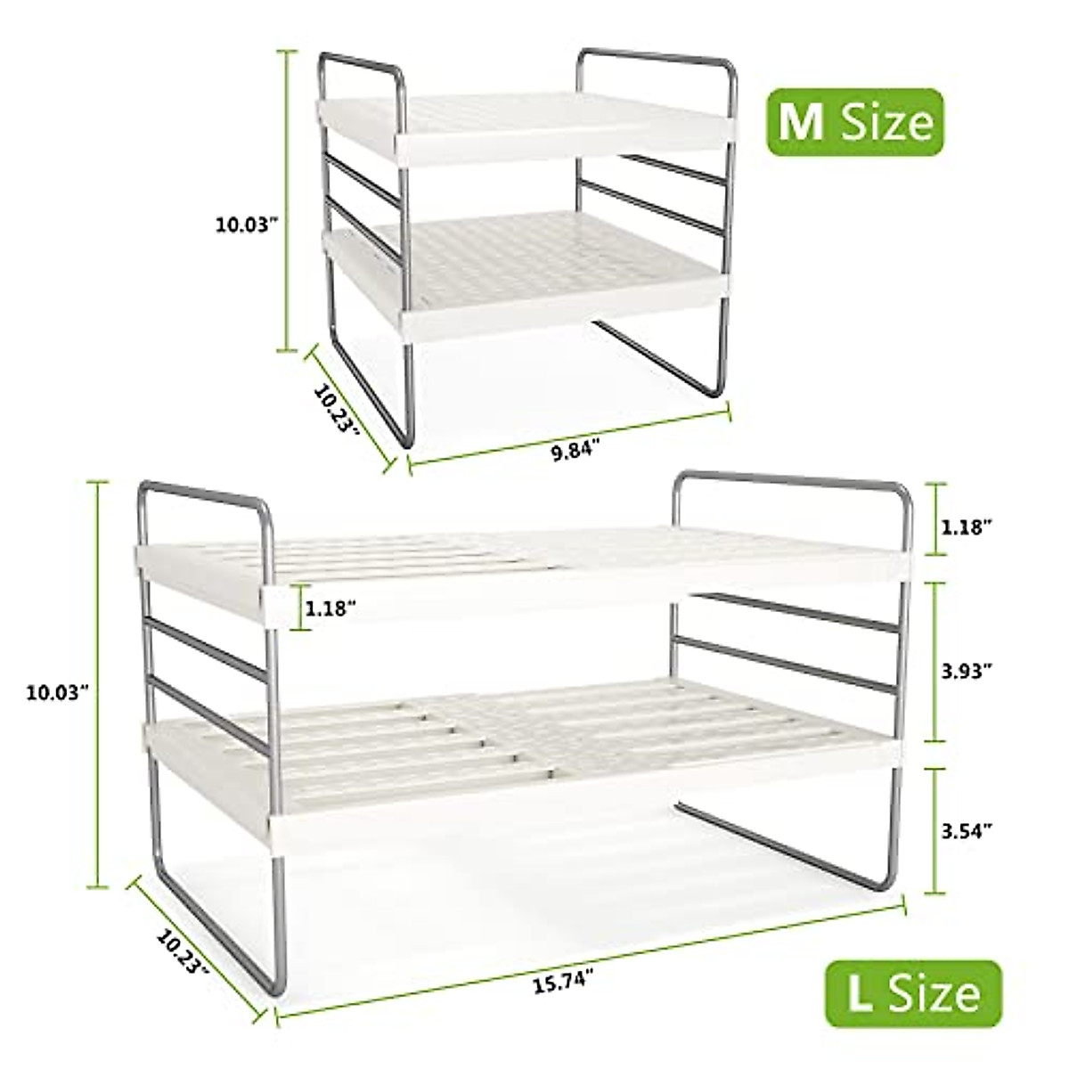 1Easylife Expandable Foil Organizer, 3-Tier Stackable Cabinet Shelf Organizers Adjustable Kitchen Wrap Box Organiser Rack Storage for Countertop Pantry(9.84 to 15.74" L)