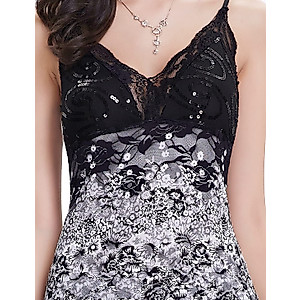 Ever-Pretty Women's Irregular A-line Sleeveless Lace Tea Length Prom Dresses Long White US8