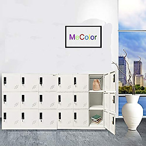 MECOLOR Full White Color Metal Office and Home Storage Cabinet Locker with 9 Doors Garage Tool Cabinets (Full White, 9D)…