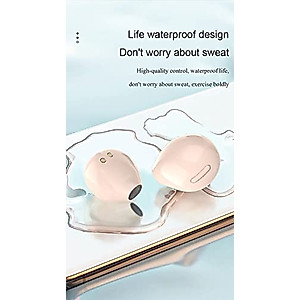 Loluka True Wireless Earbuds Stereo HiFi Music Waterproof Noise-Cancelling Mini in-Ear Discreet with Wireless Charging Case,5.0 True Wireless Earbuds Bluetooth Earphones