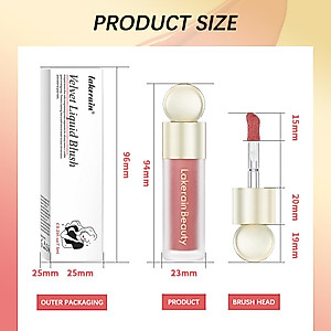 Liquid Blush, Natural Matte Finish Looking, Dewy Cheek Tint Cream Blush for Cheeks, Soft Cream Face Blush, Moisturizing Lightweight Blendable Feel(Rose 02)