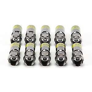 Klein Tools VDV812-606 F-Connector for RG6/6Q Coaxial Cable, Universal Compression Connectors, Male, Professiol Grade, 10-Pack
