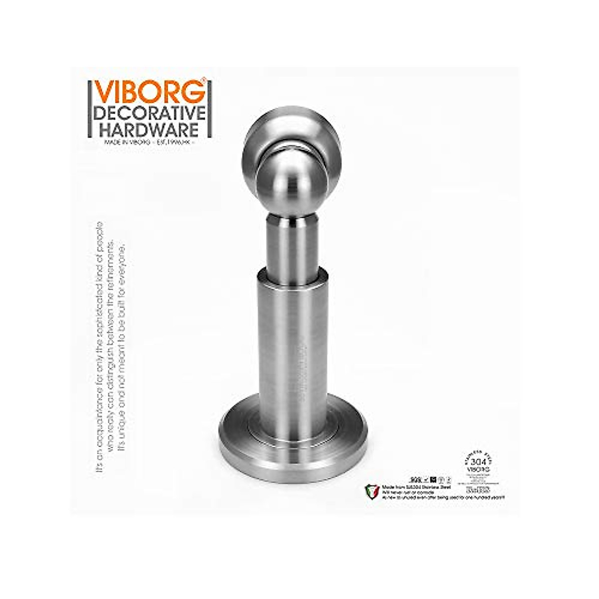 VIBORG Deluxe Solid Sus304 Stainless Steel Extra-Thick Casting Heavy Duty Adjustable Powerful Floor or Wall Mount Mounted Magnetic Doorstops Door Stopper Door Stop (1)