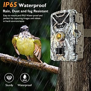 Hawkray Trail Camera 30MP 2K,Game Camera with Wide-Angle Motion Latest Sensor View 0.2s Trigger Speed 8 Batteries and 32GB SD Card 2'' HD TFT Screen Waterproof Cam for Wildlife Monitoring