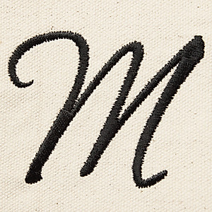 DALIX Monogram Bag Personalized Totes For Women Open Top Natural Letter M