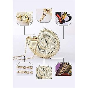 Aimeely Women Creative Conch Shell Prom Party Clutch Purse Acrylic Chain Strap Shoulder Bags Sliver