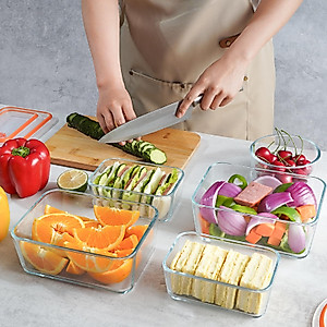 NUTRIUPS 16oz Glass Food Storage Containers with Lids, Set of 2 Reusable Meal Prep Containers, Glass Lunch Box, Lunch Containers