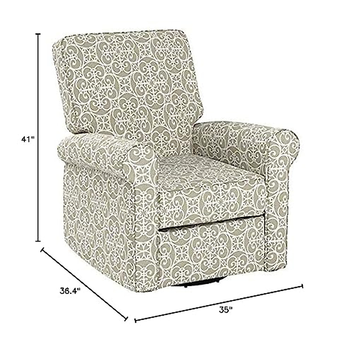 JC Home BT-R8389A30 Recliner, Gray and White
